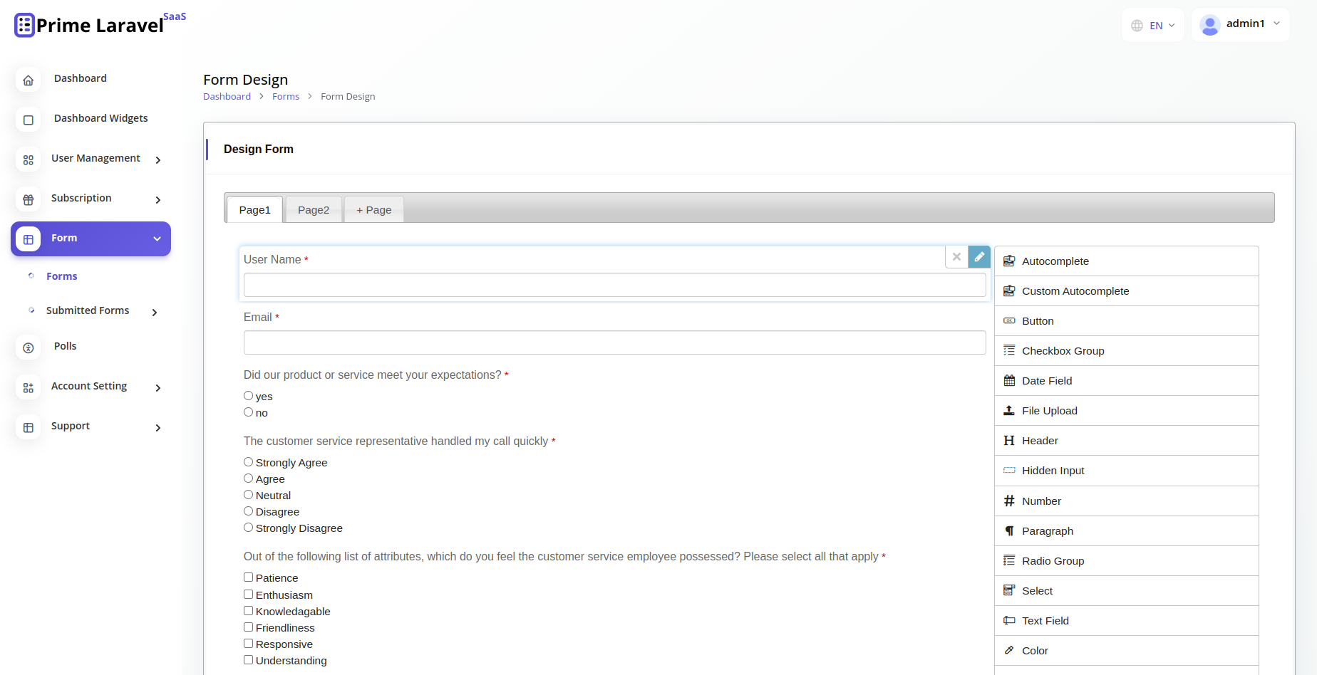 Home | Prime Laravel Form Builder Saas